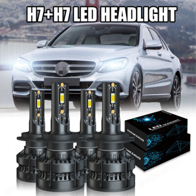 For 2008-2017 Mercedes-Benz C300 - 6000K Front LED Headlight 4X Bulbs ...