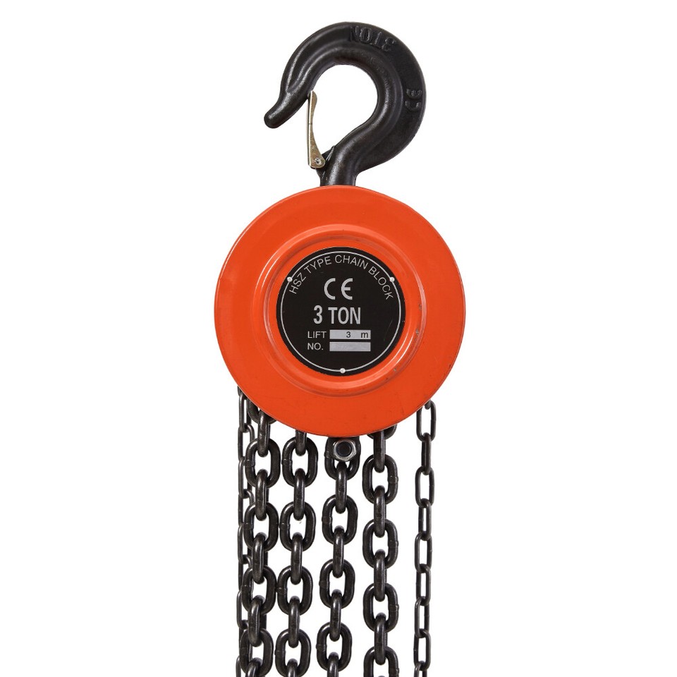 Chain Hoist Block 3000kg/3 Tons Winch Capacity Engine Lift Puller Fall ...