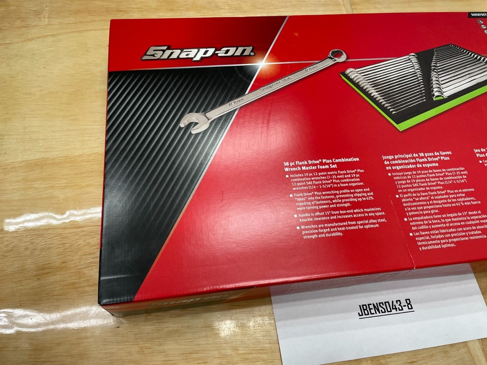 Snap-on Tools Green Master Flank Drive Plus Combo Wrench Foam Set ...