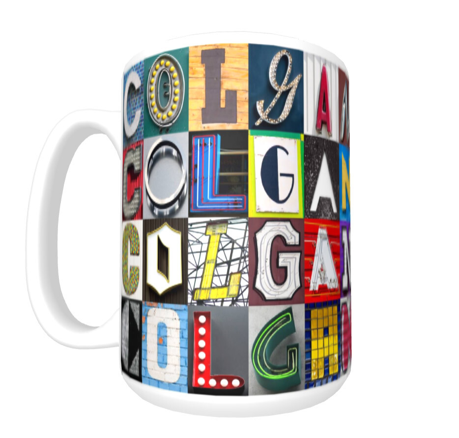 COLGAN Coffee Mug / Cup featuring the name in photos of sign letters | eBay