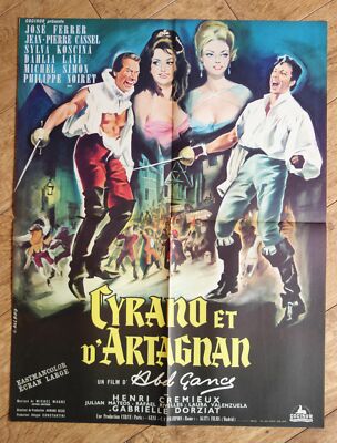 CYRANO AND D'ARTAGNAN Jose Ferrer original MEDIUM french movie poster '64 | eBay