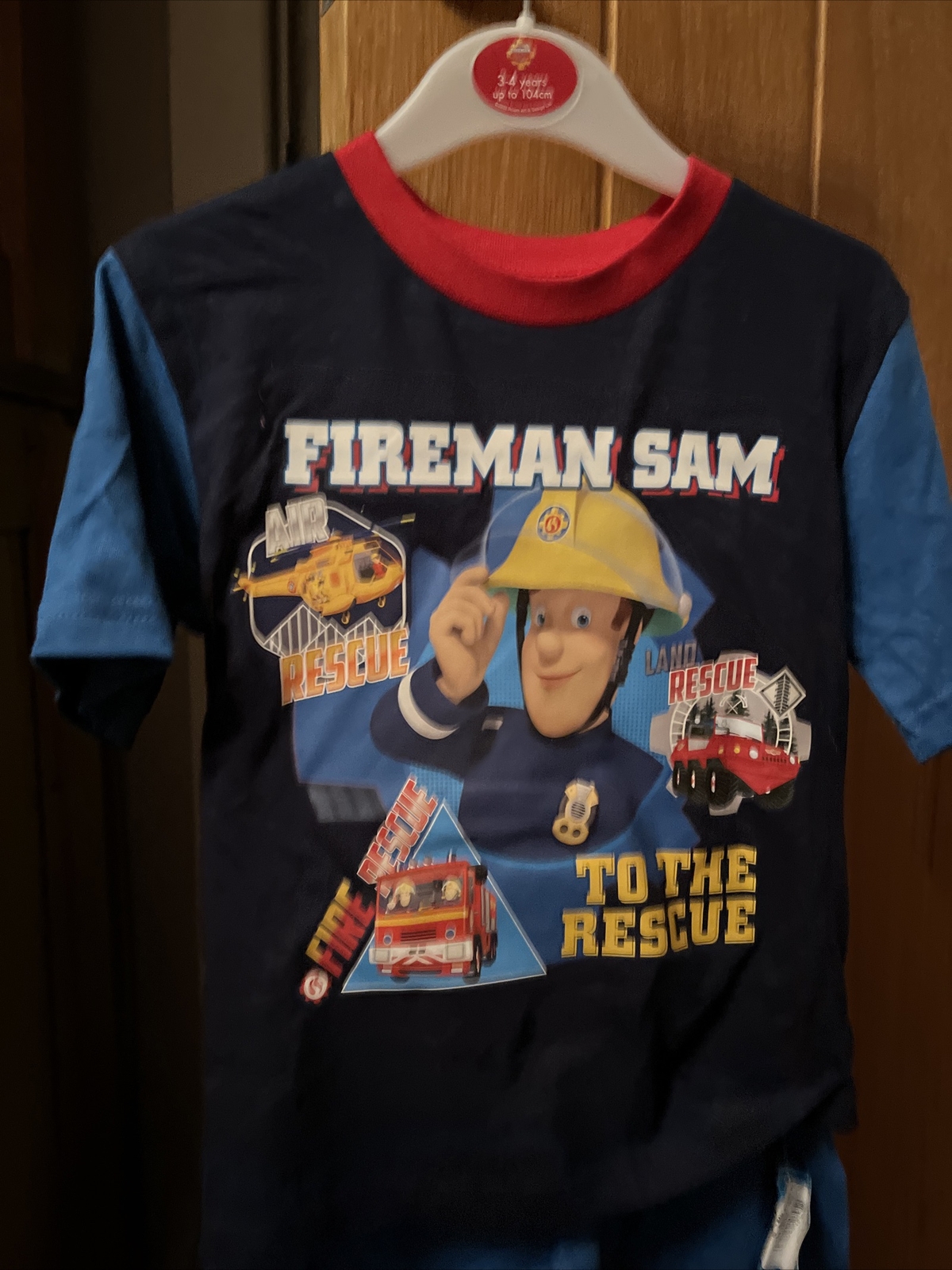 BOYS FIREMAN SAM PYJAMAS PJS SET AGE 3-4 YEARS BIRTHDAY CHRISTMAS ...