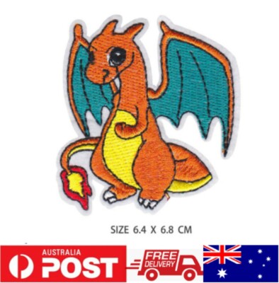 1pc Pokemon Charizard Iron On Patch Embroidered Cloth Applique Badge ...