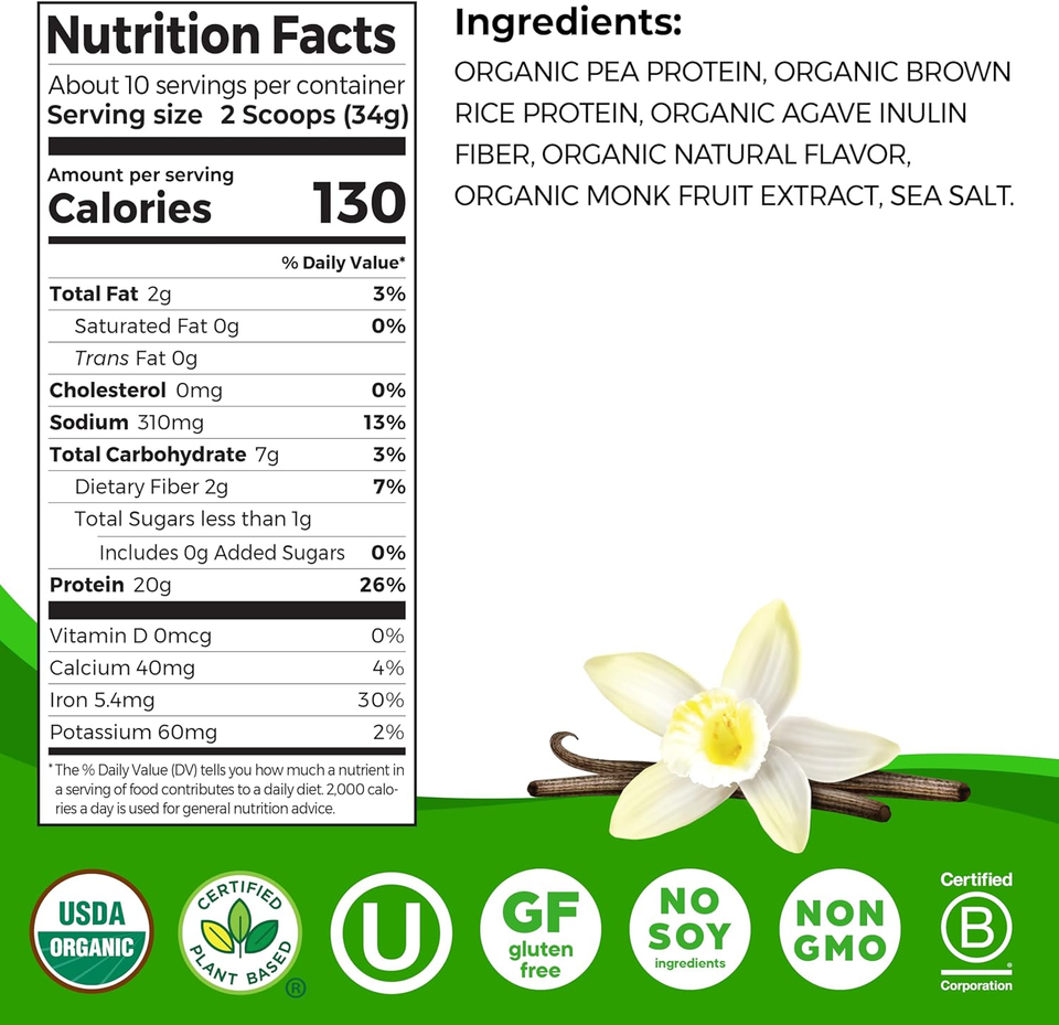 Orgain Organic Vegan Perfect Blend Protein Powder, 20g Clean Plant ...