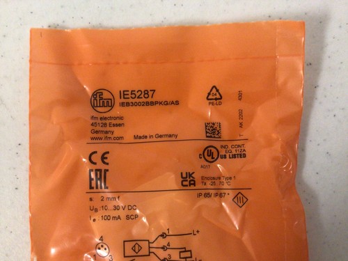 NEW, IFM ELECTRONICS, IE5287, IEB3002BBPKG/AS, INDUCTIVE SENSOR, FREE ...
