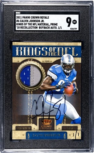 Calvin Johnson 1/1 2011 Panini Crown Royale Kings of the NFL 2018 ...