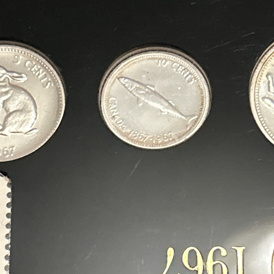 1867-1967 Canadian Centennial Souvenir Coin 6-Coin Set, Silver, With ...