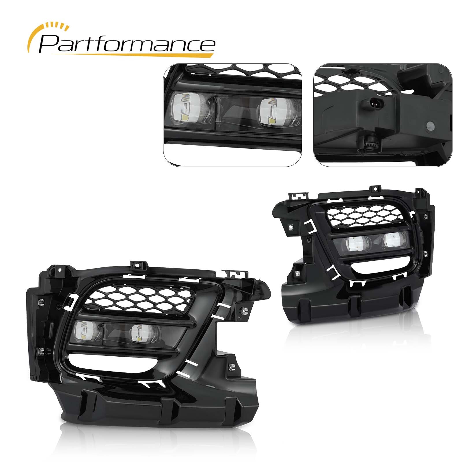 LED Fog Light Lamps W/ Covers Bezel For Jeep Grand Cherokee 2017-2022 ...