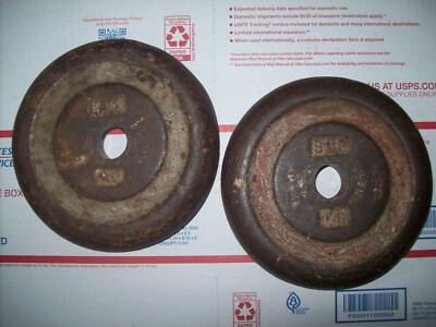 BUR BARBELL 2- 10s "THICK" WEIGHT PLATES BodyBuilding Strongman Fitness ...