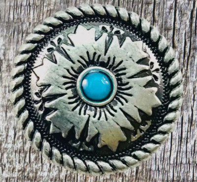 Concho - Southwest Round Turquoise Screwback Conchos - (4 pack) | eBay