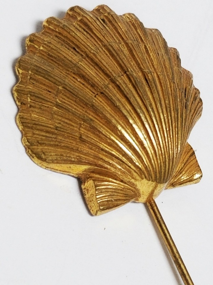 Vintage Miriam Haskell Gold Tone Seashell SHELL Stick Pin | eBay