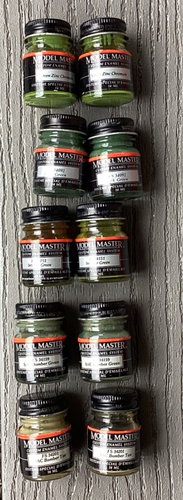 10 BOTTLES TESTORS MODEL MASTER ENAMEL PAINTS 2 EACH OF 5 COLOURS 14ML ...