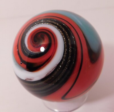 A Large New Handmade Reverse Corkscrew Art Glass Marble - 48 MM = 1-7/8 ...