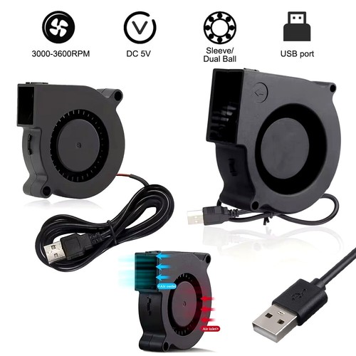 50mm 75mm USB Computer Cooling Fan Brushless Motor Turbo Blower Fan DC ...