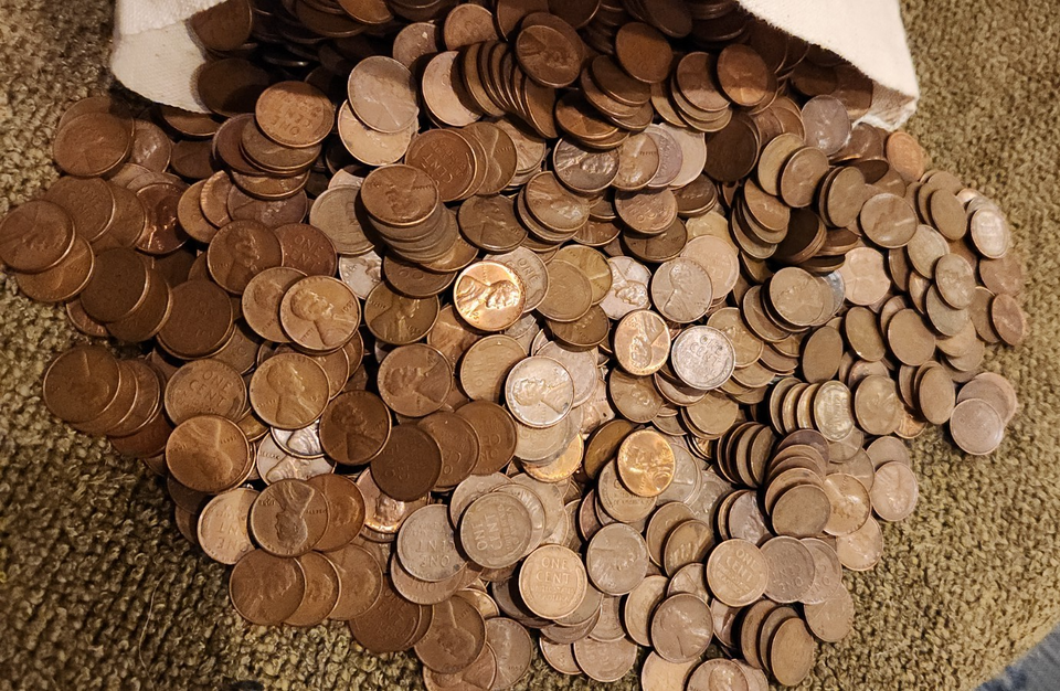 1909-1958 PDS Lincoln Wheat Penny Bag 5000 Coins UNSEARCHED MIXED DATES ...
