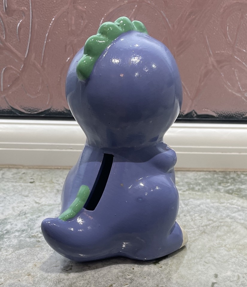Cute Little Purple Dragon Ceramic Money Box Novelty Piggy Bank | eBay UK