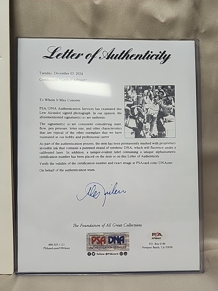Lew Alcindor UCLA Autograph Signed 8x10 Photo PSA DNA LOA Very Rare | eBay
