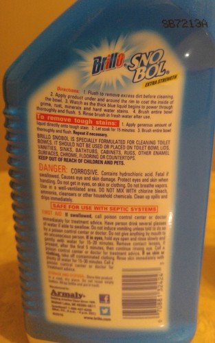 sno bol 24 ounce extra strength toilet bowl cleaner (50% stronger) lot ...