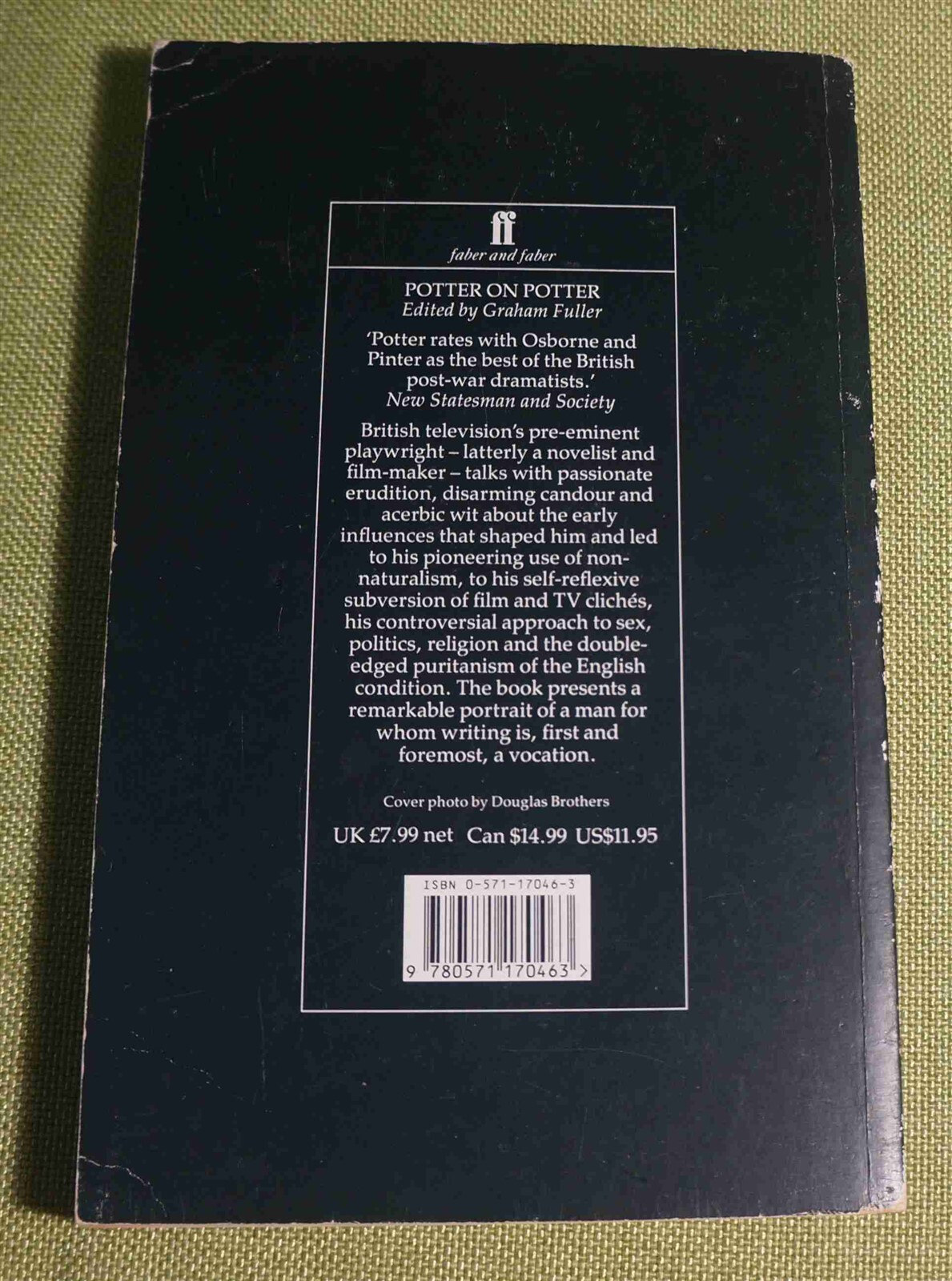 Dennis POTTER ON POTTER 1994 Graham Fuller (ed) Interviews | eBay Australia