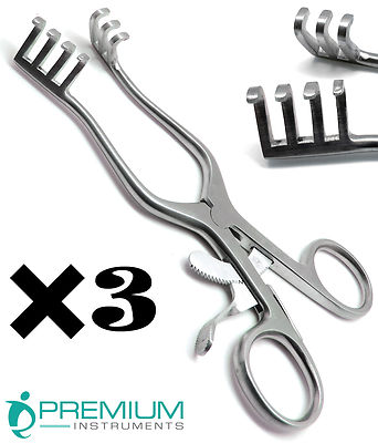 3× Weitlaner Retractor 5.5" Blunt 3x4 Prong Surgical Veterinary ...