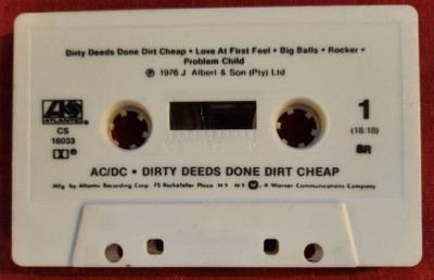 Atlantic Records AC/DC – Dirty Deeds Done Dirt Cheap Cassette Tape 1981 ...