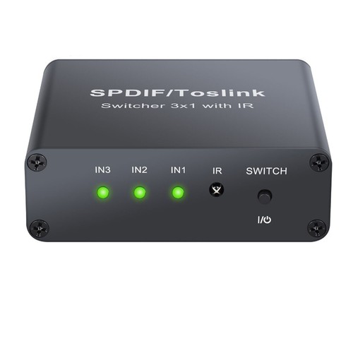 3x1 SPDIF Toslink Switch Digital Optical Audio Switcher w/ IR Remote ...