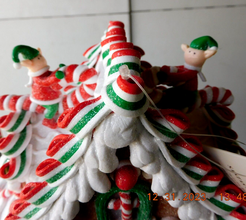 New Trimsetter Gingerbread House Light Up LED Santa's Workshop 10.5 ...
