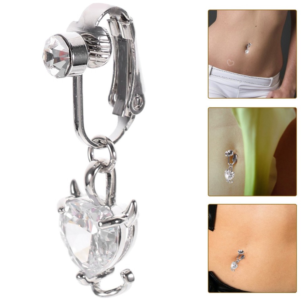 Fake Belly Button Ring Navel Ring Non Piercing Fake Belly Button for ...