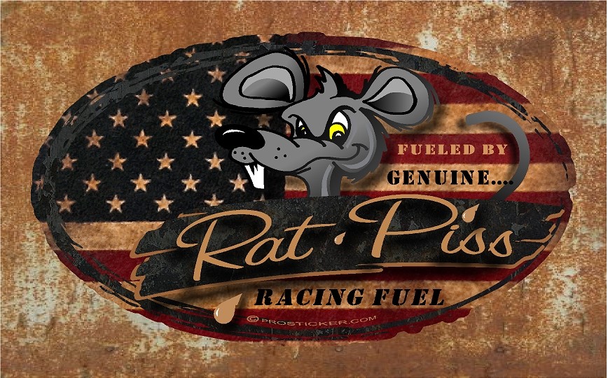 ProSticker 724 (One) 4"x 7" Rat Rod "Rat Piss Racing Fuel" Decal ...