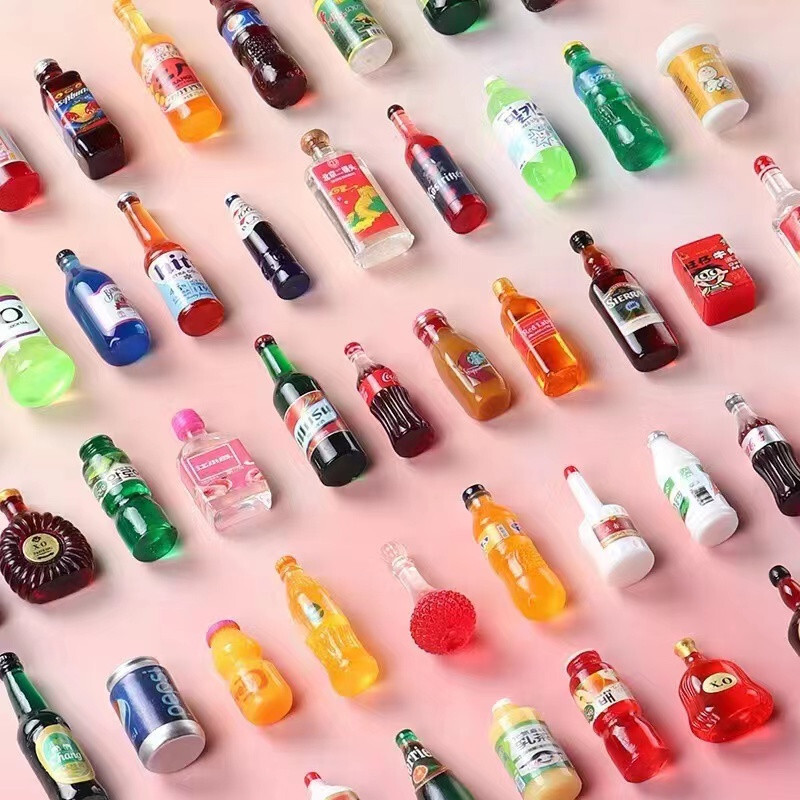 100Pc/Lot 1:12 Dollhouse Miniature Drinks Wine Bottle Food Bar Kitchen ...