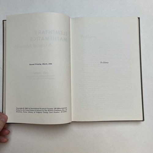 Elementary Mathematics A Logical Approach Paul Sanders 1964 Textbooks ...
