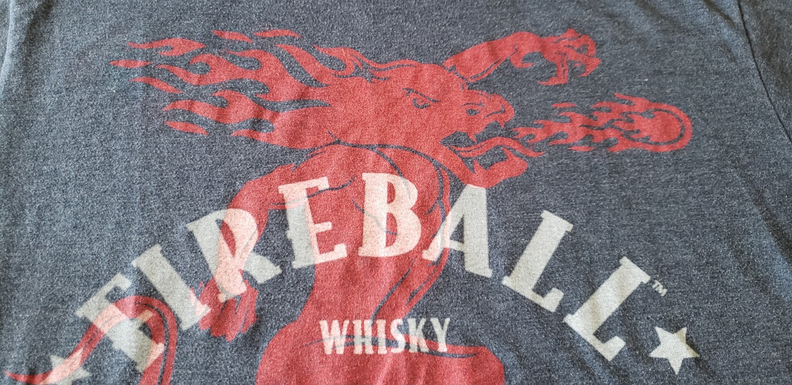 Fireball Whiskey Demon Devil Logo Blue Size L OFFICIA… - Gem