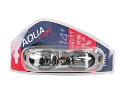 Aqua Adult INTEX Black & Silver Anti-Fog Swimming Goggles, #55685E | eBay