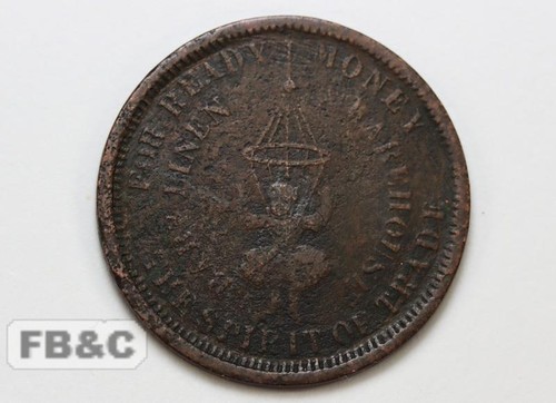 c1858 R.S. Waterhouse Hobart Tasmania Penny Token - Baby Linen ...