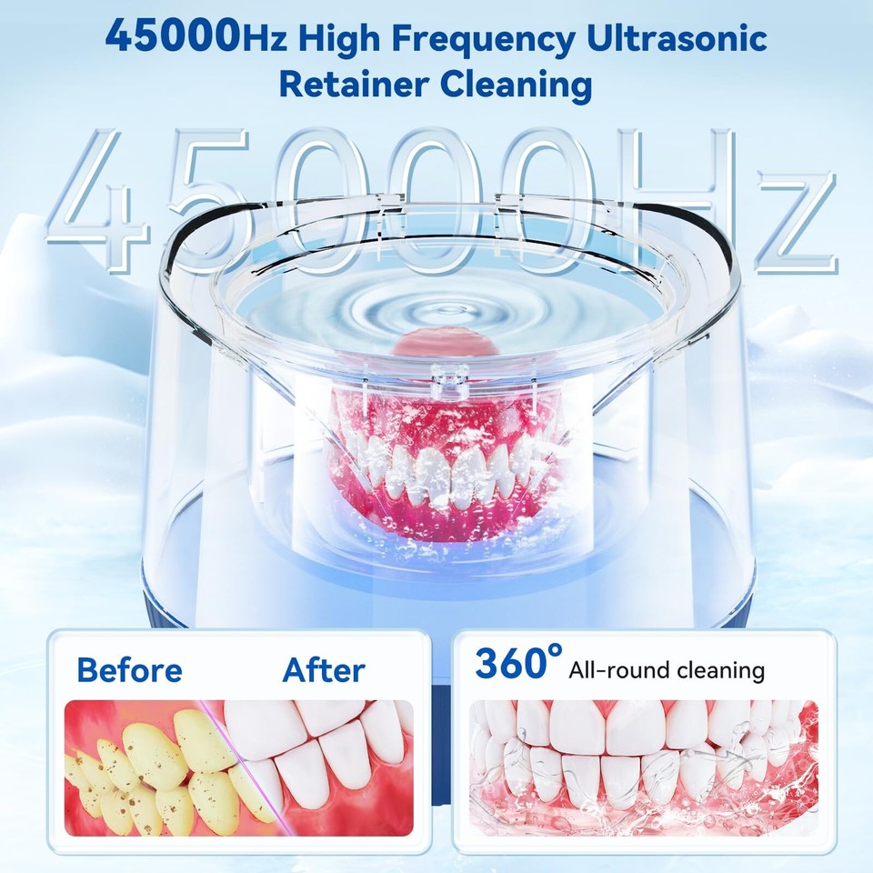 Ultrasonic Retainer Cleaner - 45KHz Professional Ultrasonic Cleaner ...