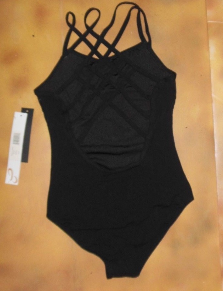 NWT Danshuz Danz n Motion black strappy back camisole leotard cottonspandex Girl | eBay
