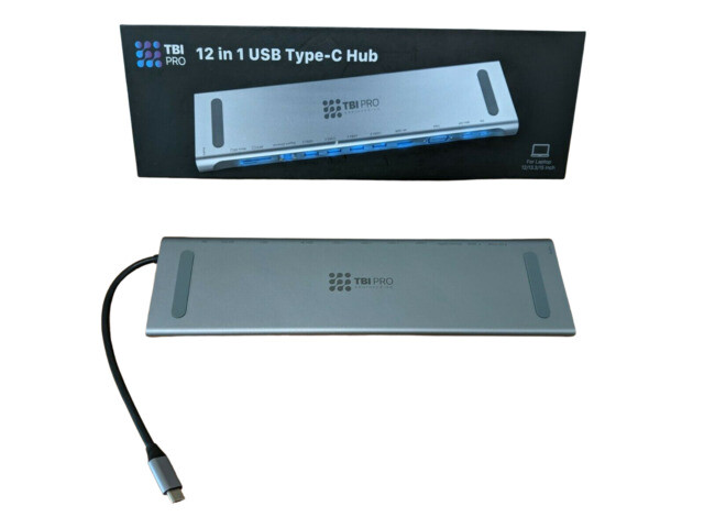 TBI Pro TBI-C12 100W USB-C 3.5mm RJ45 Ethernet Audio Laptop Docking for ...