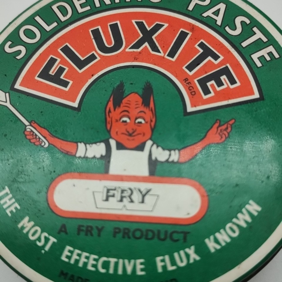 Fluxite Soldering Paste Tin Vtg Flux Fry England Welding DIY Car Metal ...