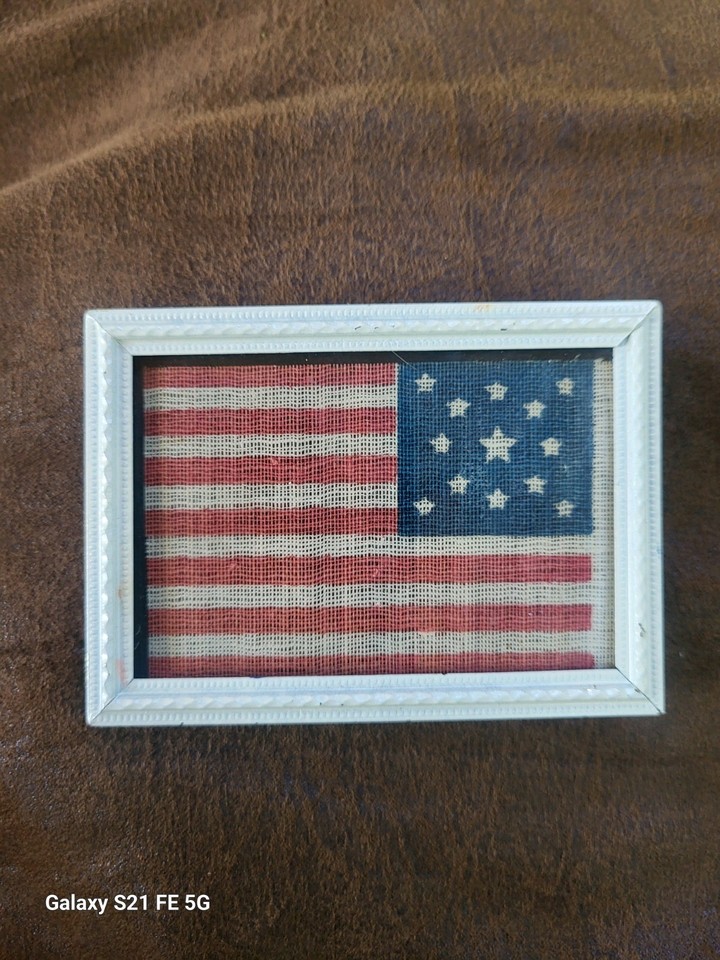 Antique Old Early 1876 US 13 Star Medallion Patriotic Parade Flag ...