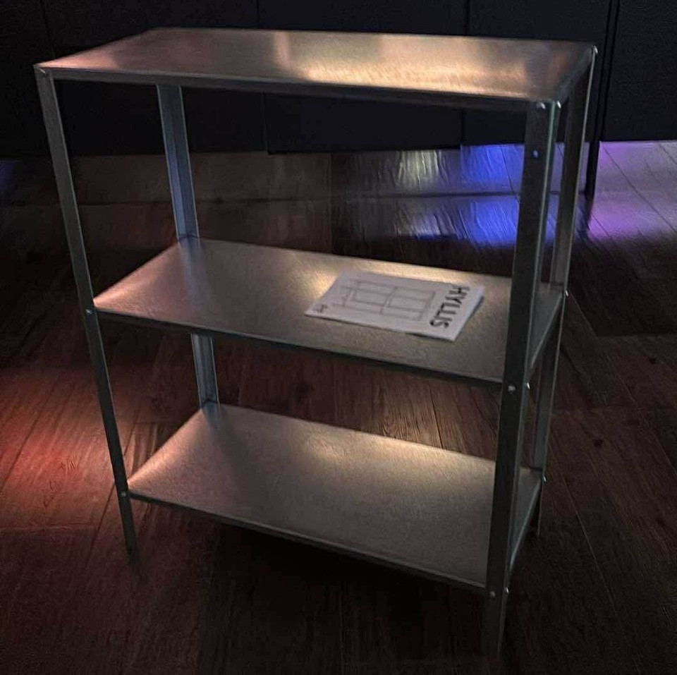 IKEA HYLLIS 3 Tier Shelving Unit In or Outdoor Galvanised Steel | eBay UK