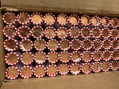 2024-P Lincoln Pennies 1 Box, $25 face, 50 rolls of BU pennies. FREE ...