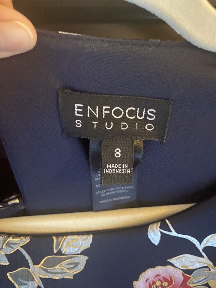 Enfocus Studio Navy Blue/gold Cocktail Dress Bodycon Ruched Flattering Sz 8 | eBay