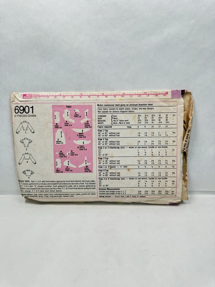 Simplicity 6901 Misses Tie Front Halter Crop Top Pattern 10 *Cut ...