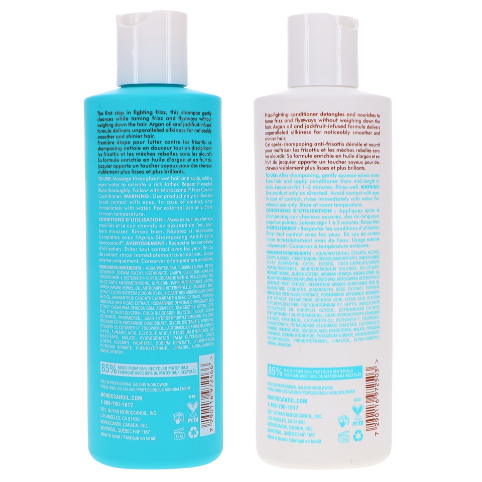 Moroccanoil Frizz Control Shampoo 8.5 oz & Frizz Control Conditioner 8. ...