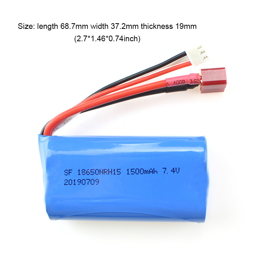 1500mAh Remote Control Car Battery T Shape Head 7.4V Toy Batteries | eBay