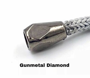 QUALITY GUN METAL DIAMOND PLASTIC DRAWSTRING END STOPPER CORD TOGGLE ...