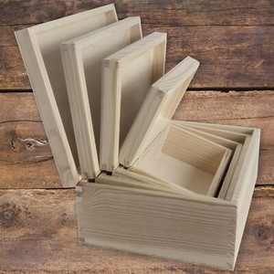 Small Rectangle Plain Pine Wood Boxes | 4 Sizes | Storage Keepsakes ...