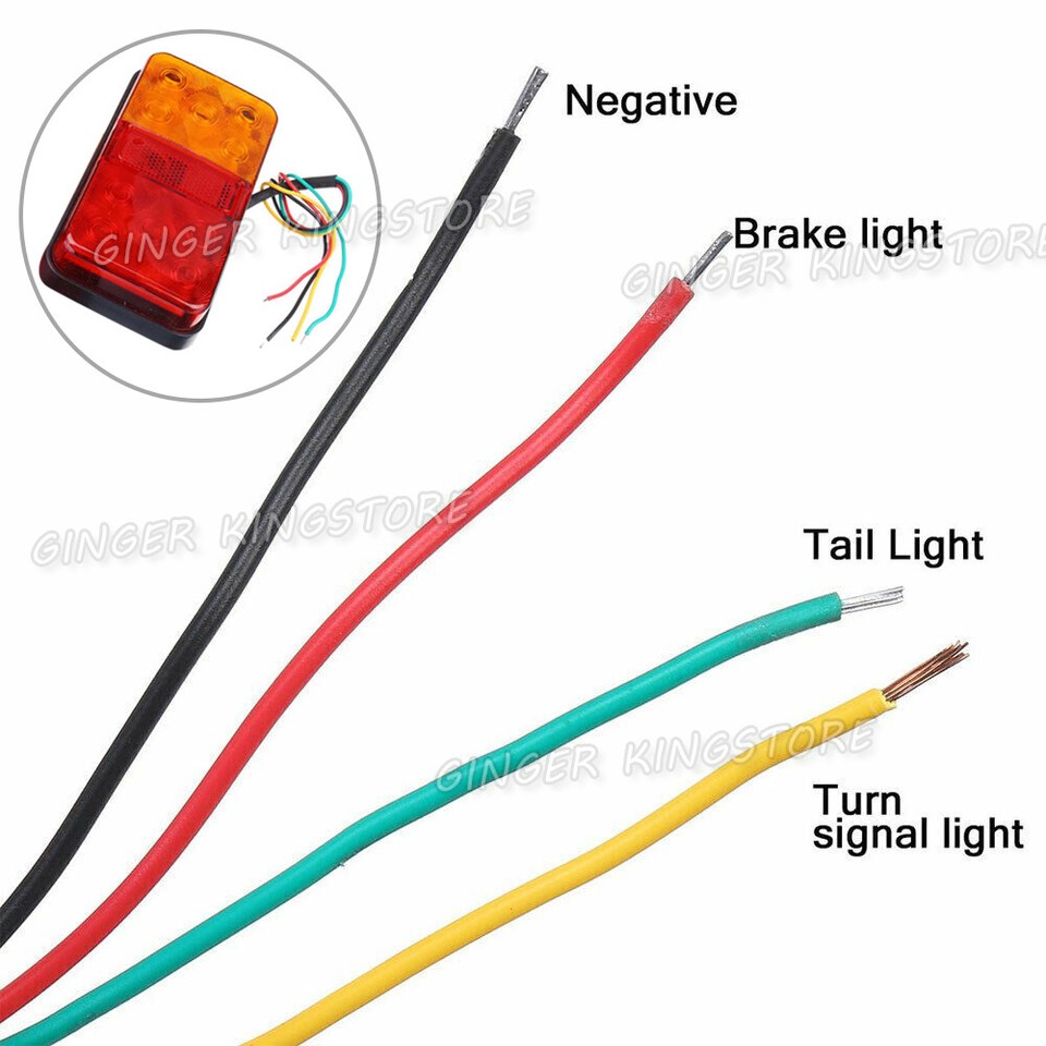 2X10 LED Tail Lights Trailer Ute Caravan Truck Stop Indicator rear LAMP ...