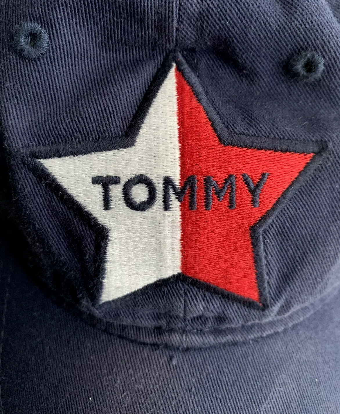 TOMMY HILFIGER MENS COLOR-BLOCK STAR LOGO STRAP-BACK NAVY BLUE BASEBALL ...