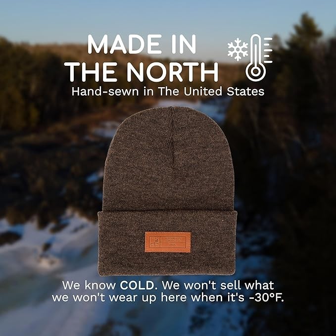 Minnesota Knitting HAT 6040 MERINO R WOOL BLEND CUFFED COFFEE | eBay UK